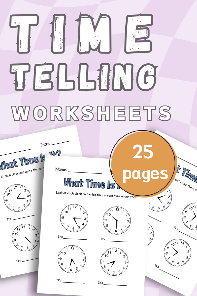 Clock Reading Exercise Kindergarten Time Telling Worksheet Printable ...