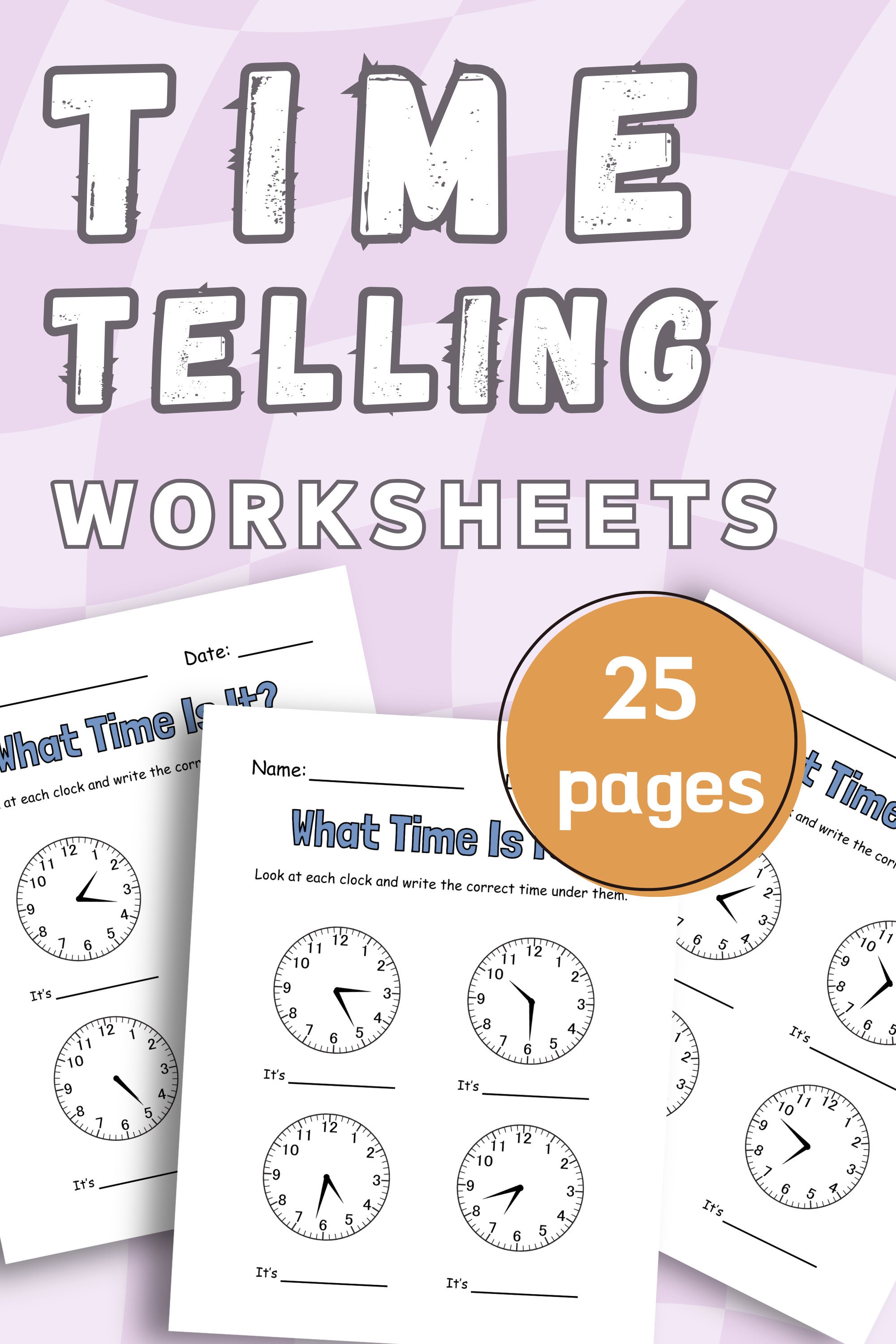 Clock Reading Exercise Kindergarten Time Telling Worksheet Printable ...