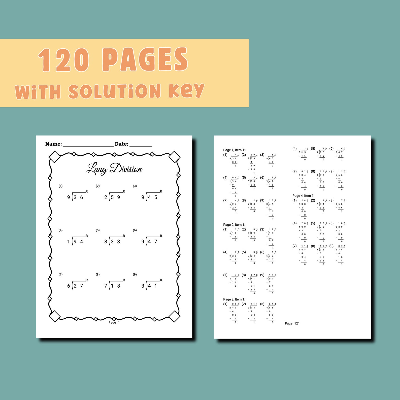Long Division Worksheet 3rd Grade Math Place Value 5th Grade Division ...