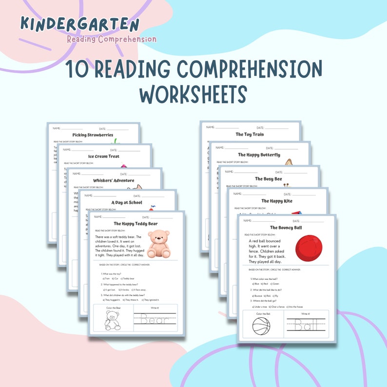 Kindergarten at Home Reading Worksheet Prek Early Reading Passage ...