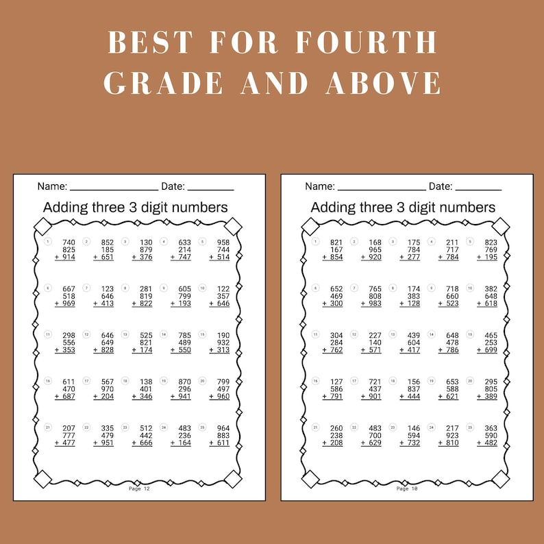 Grade 4 Addition Worksheet Math Fourth Grade Sheet Math Printable ...