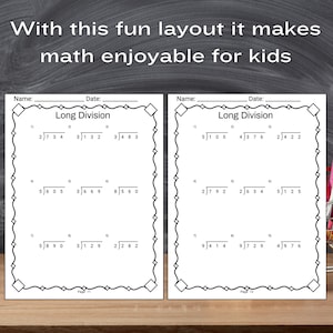 5th Grade Long Division Math Printable Homeschool Long Division Math ...