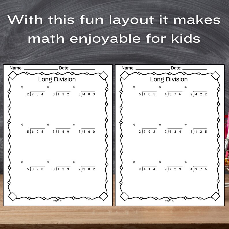 5th Grade Long Division Math Printable Homeschool Long Division Math ...