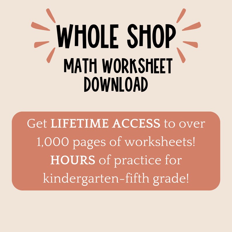 Math Worksheet Mega Bundle Homeschool Printable Kindergarten Math ...