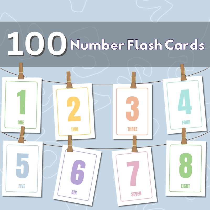 Number Flash Cards - Etsy