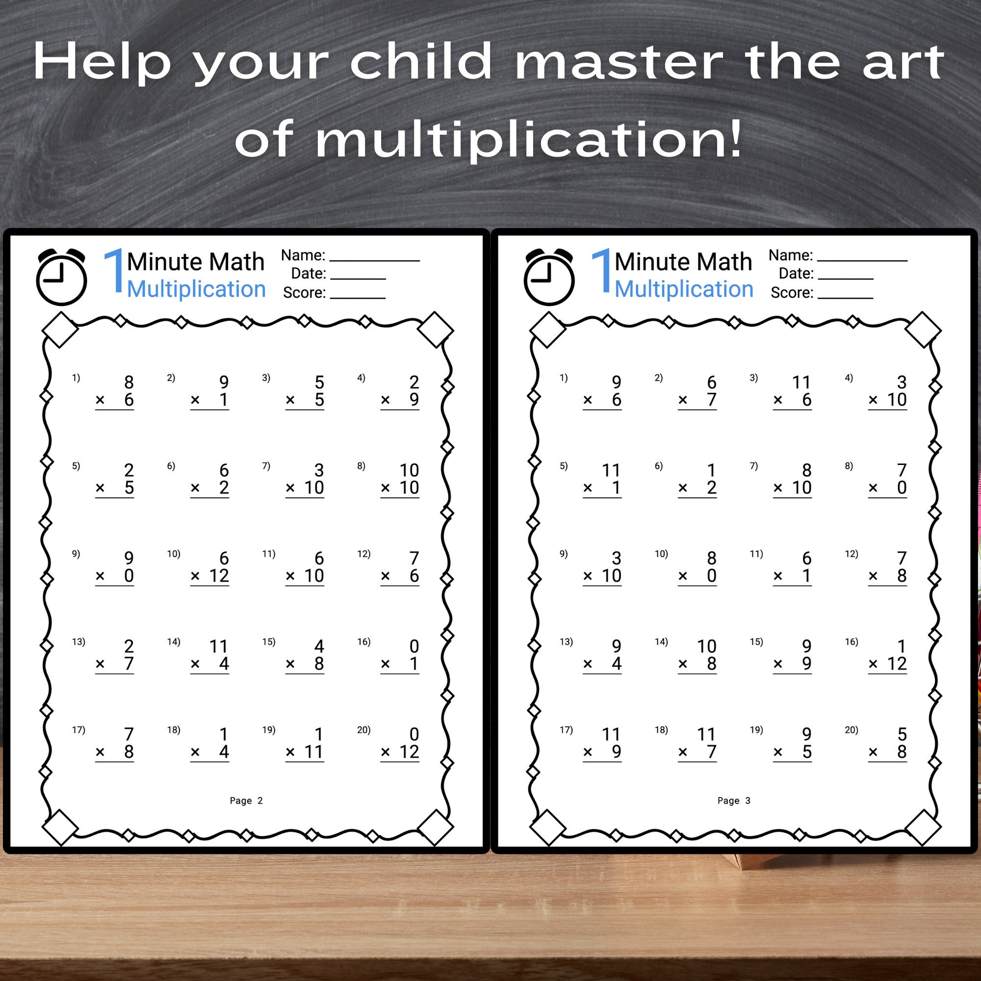 Multiplication Worksheet Timed Math Multiplication Table Homeschool ...