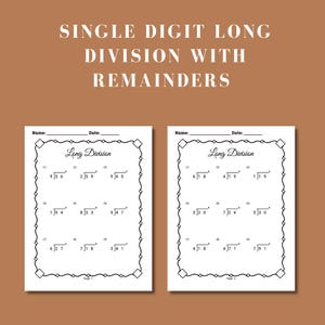5th Grade Long Division Math Printable Homeschool Long Division Math ...