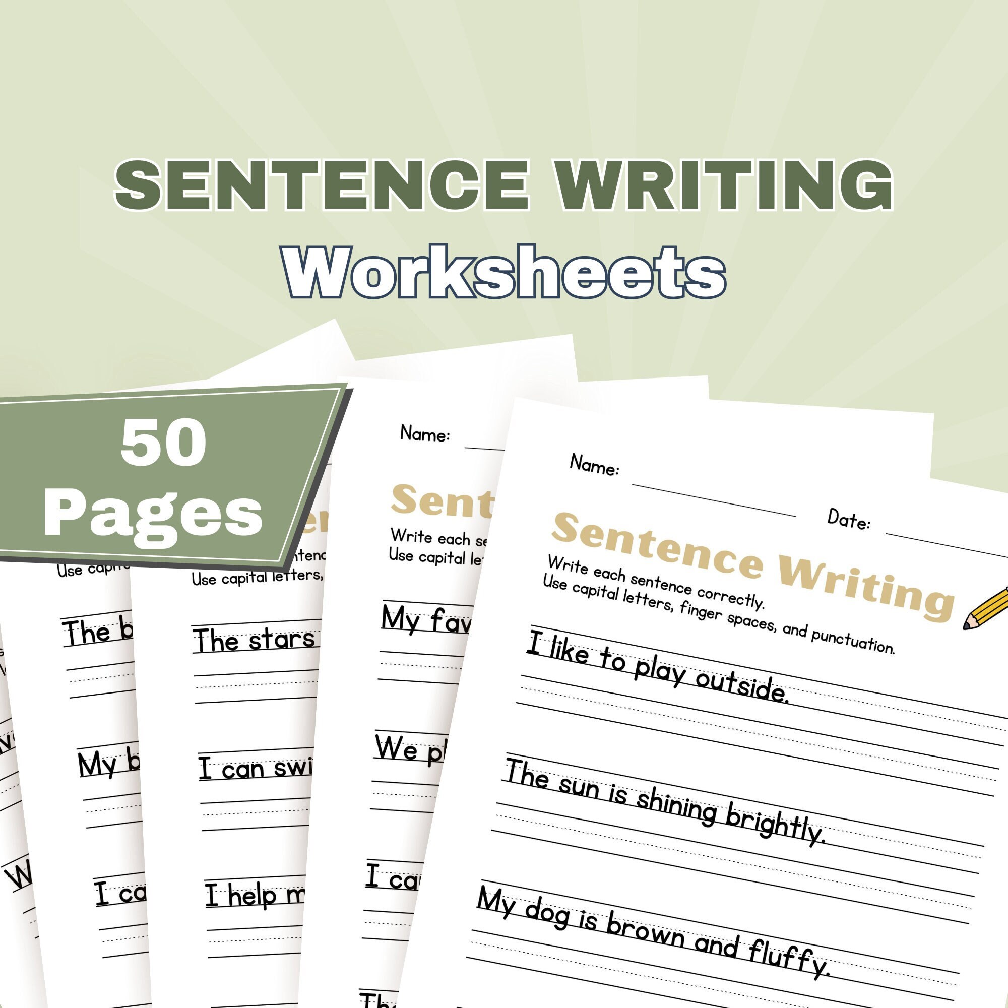 Write Sentence Worksheet Printable Sentence Formation Practice Sentence ...