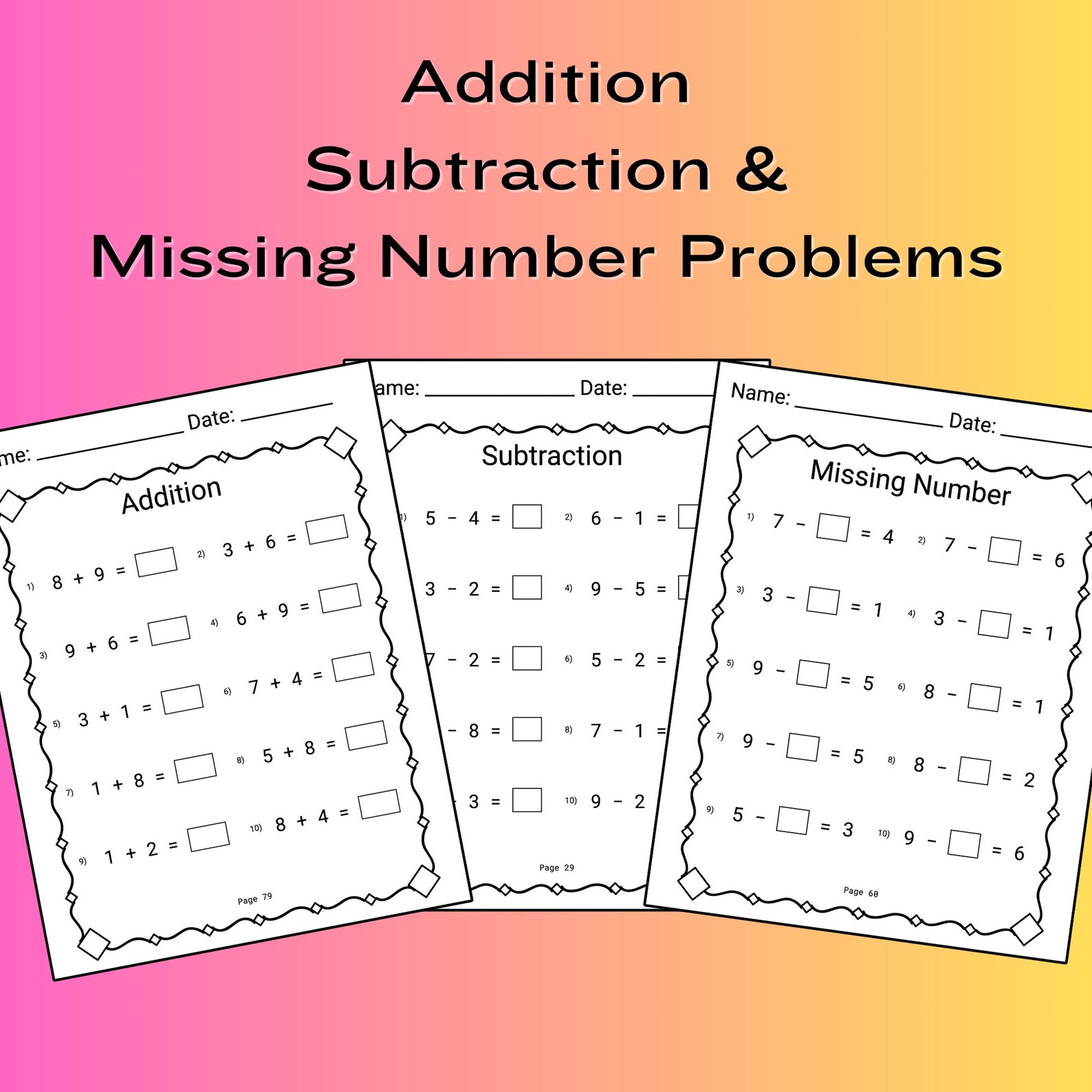 Mathematics First Grade Addition Subtraction Worksheet 1st Grade ...