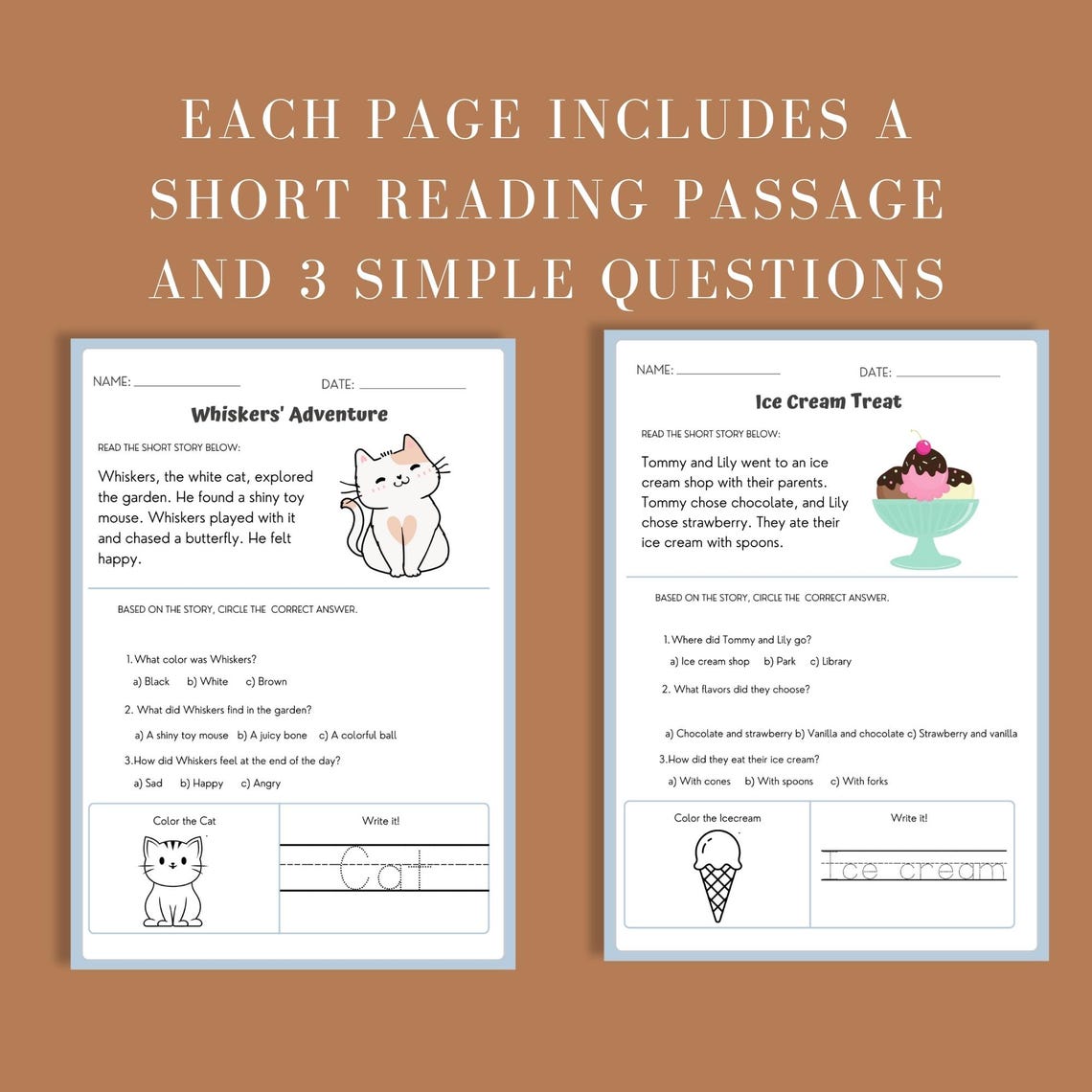 Reading Comprehension Worksheet Printable Toddler Worksheet Kid Reading ...