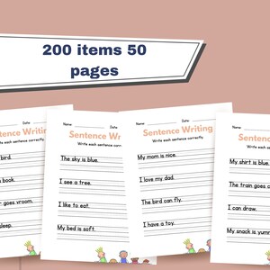 Sentences 1st Grade Practice Worksheet Writing Printable Sentence ...