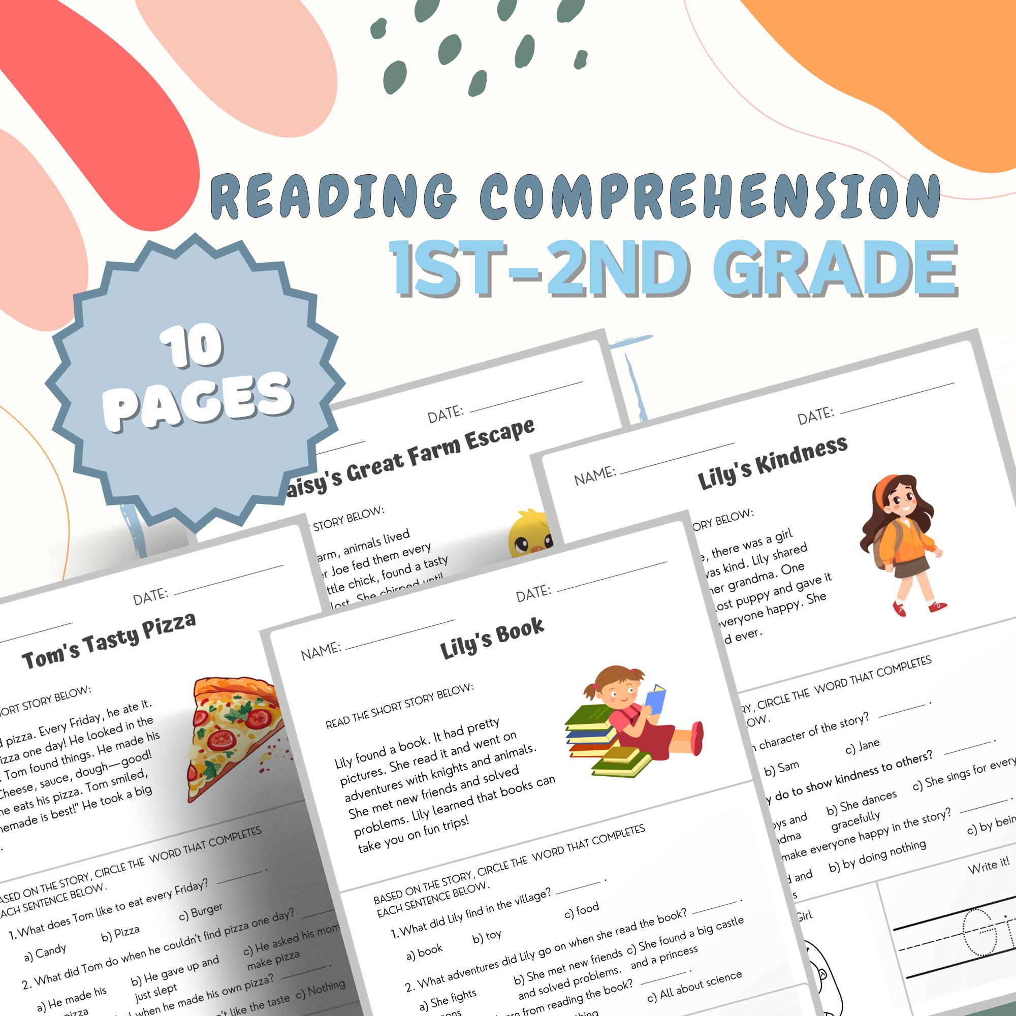 Second Grade Comprehension Worksheet Elementary Reading Comprehension ...