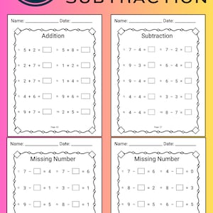 Mathematics First Grade Addition Subtraction Worksheet 1st Grade ...