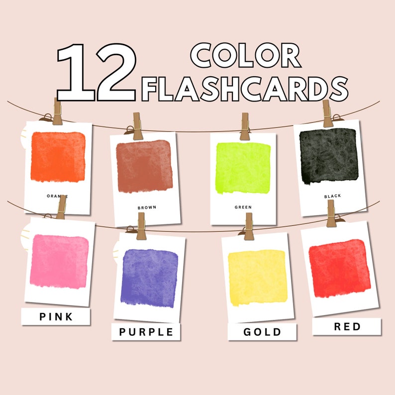 Montessori Color Card Toddler Printable Flashcard Prek Card Color ...