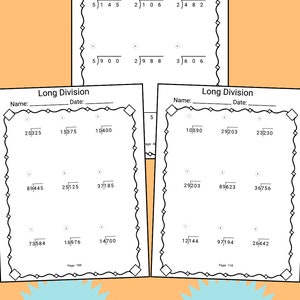 Long Division Math Worksheet Printable 5th Grade Division Math ...