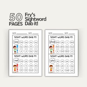 Fry First Hundred Sight Word Kindergarten Worksheet Preschool Sight ...
