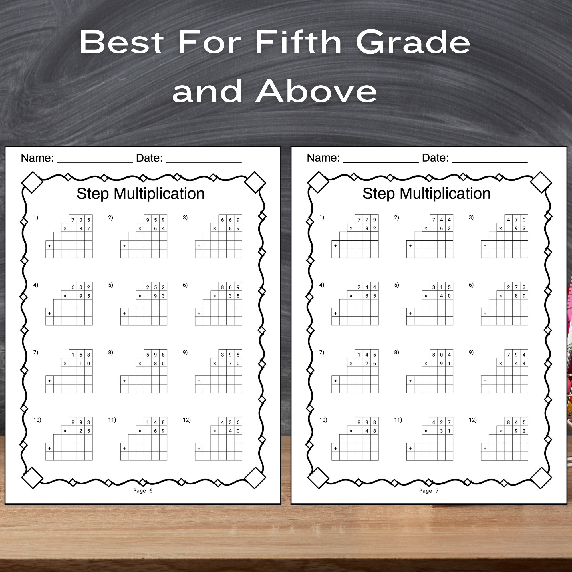 Step Multiplication Worksheet Fifth Grade Homeschool Printable ...