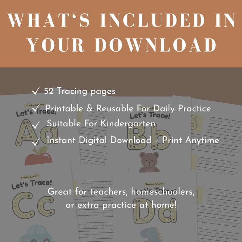 Alphabet Tracing Workbook Printable Letter Practice A Z Preschool ...