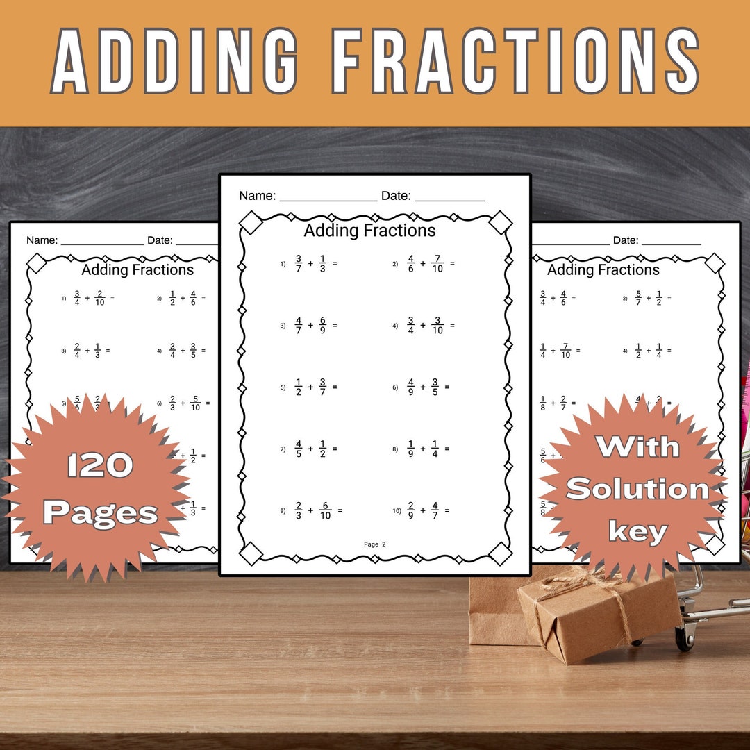Adding Fraction Worksheet 5th Grade Math Printable Fraction Addition ...