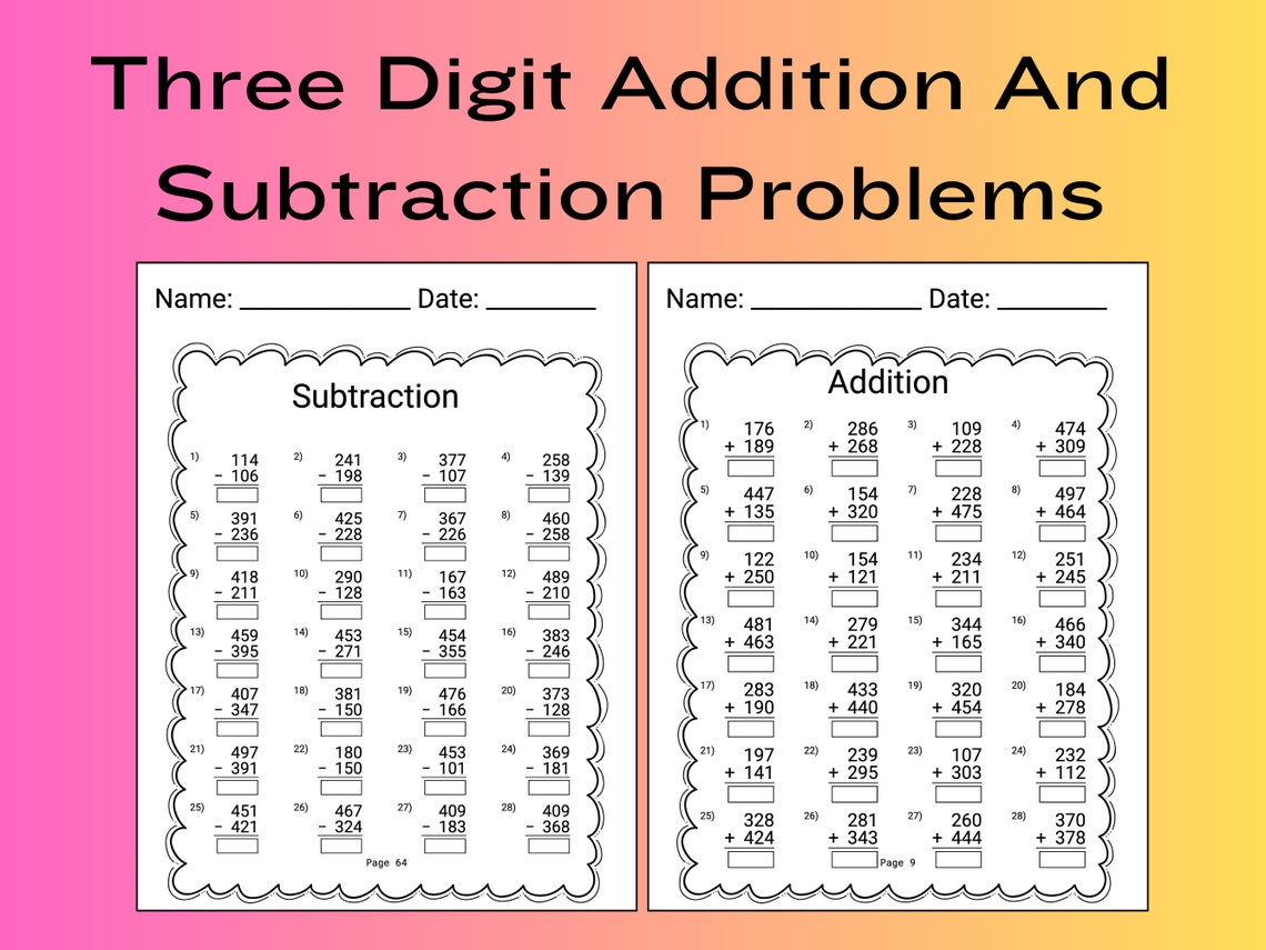 Grade 3 Worksheet Math Addition Printable Worksheet 3rd Grade ...