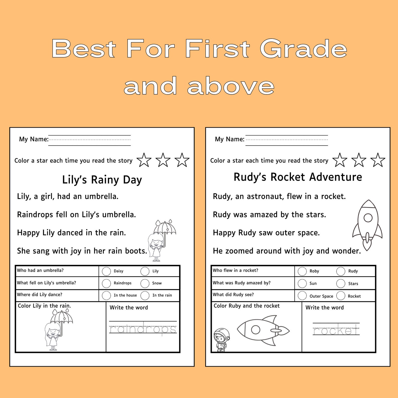 First Grade Reading Comprehension Worksheet Homeschool Printable 1st ...