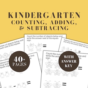 Kindergarten Math Printable Worksheet 40 Counting Addition and ...