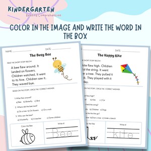 Kindergarten at Home Reading Worksheet Prek Early Reading Passage ...