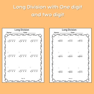 Long Division Math Worksheet Printable 5th Grade Division Math ...