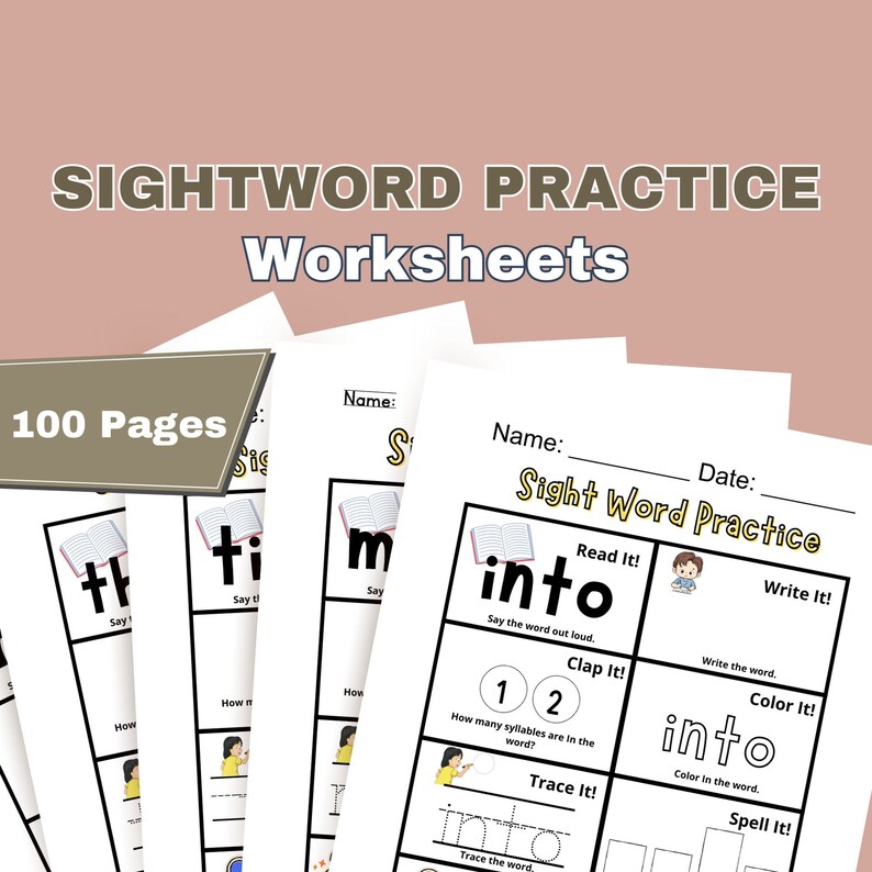 Printable Fry 1st Hundred Sight Word Worksheet Reading Kindergarten ...