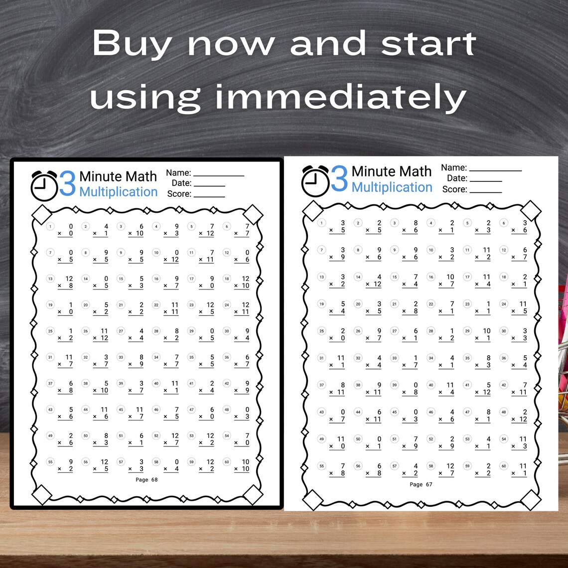 Multiplication Worksheet Timed Math Multiplication Table Homeschool ...