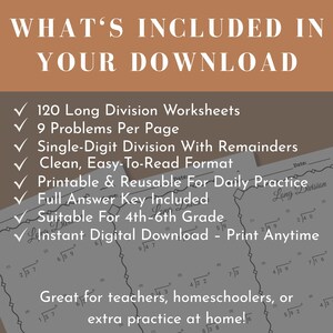 5th Grade Long Division Math Printable Homeschool Long Division Math ...