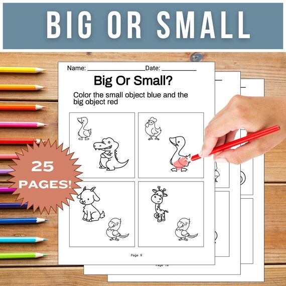 Big Small Worksheets Big And Small Worksheets Size Comparison