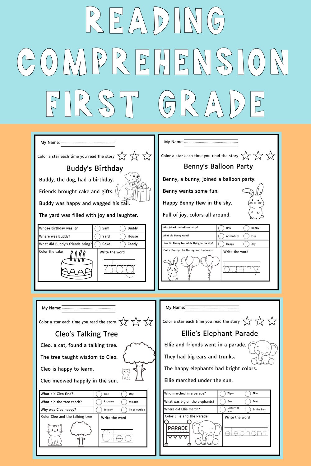 First Grade Reading Comprehension Worksheet Homeschool Printable 1st ...