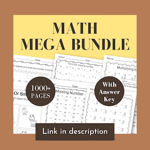 Printable Math Worksheet Bundle Math Activity Book Kid Multiplication ...