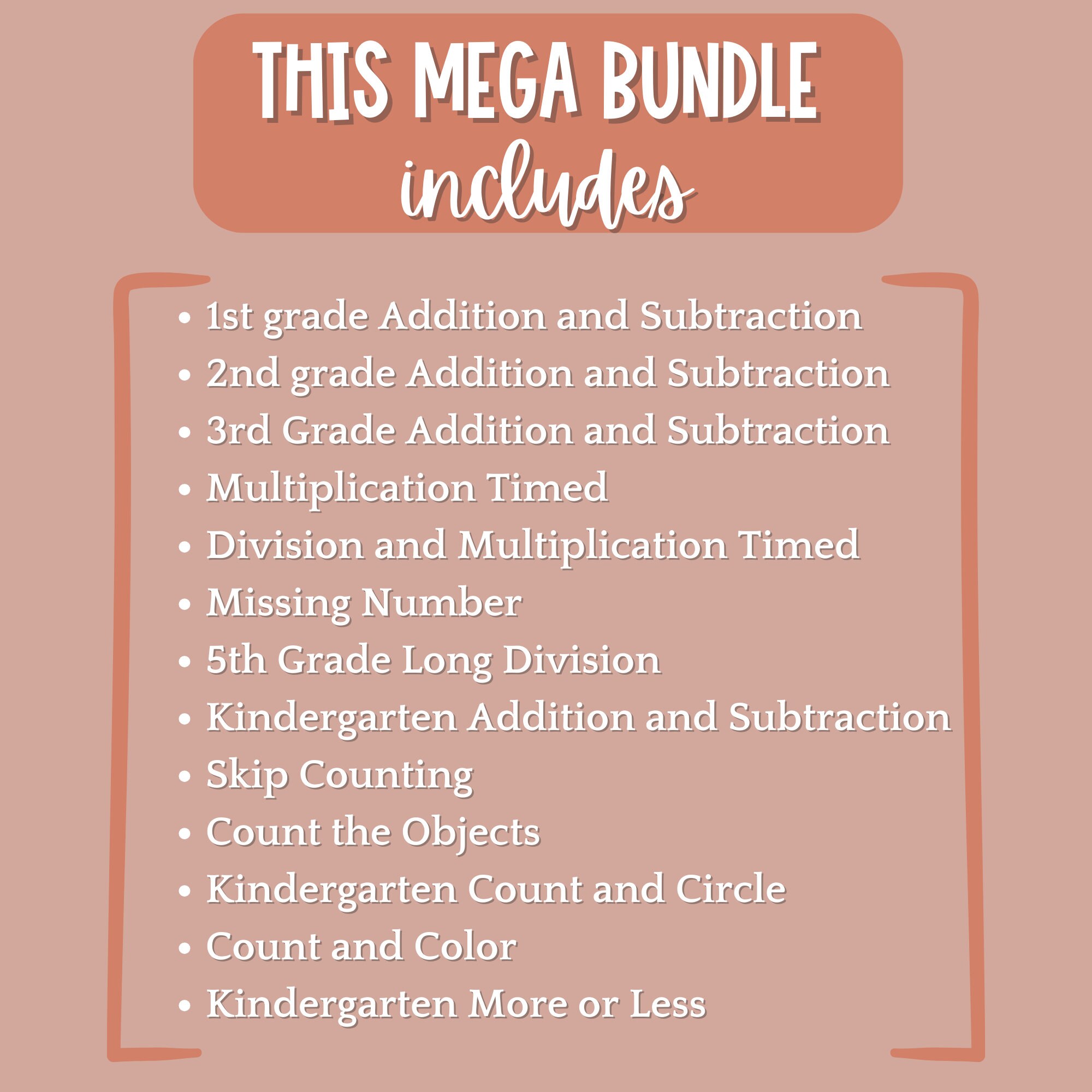 Math Worksheet Mega Bundle Homeschool Printable Kindergarten Math ...