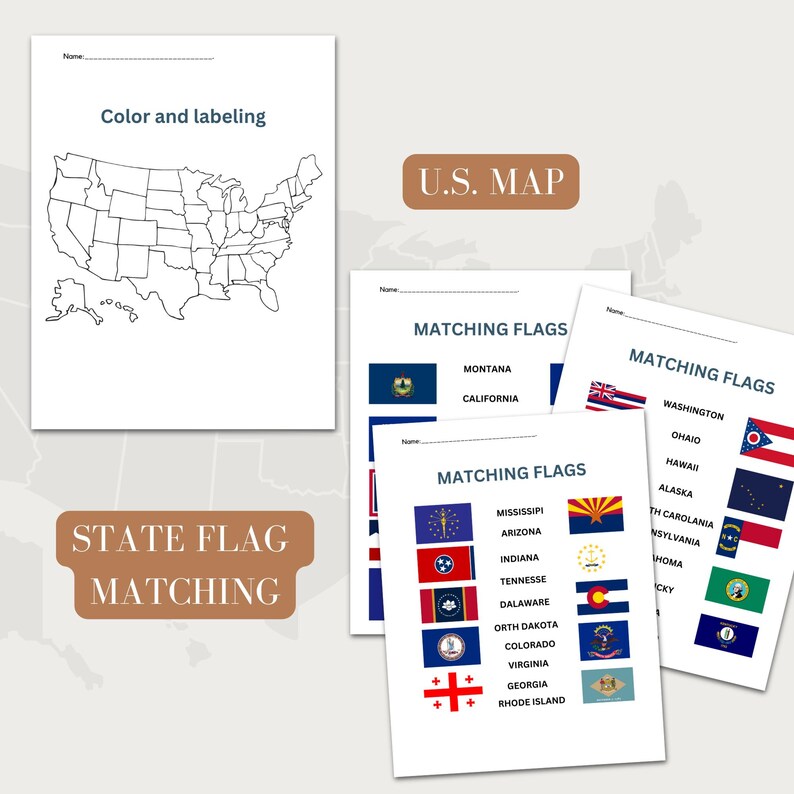 US State Capital Worksheet Printable Geography Activity Homeschool ...