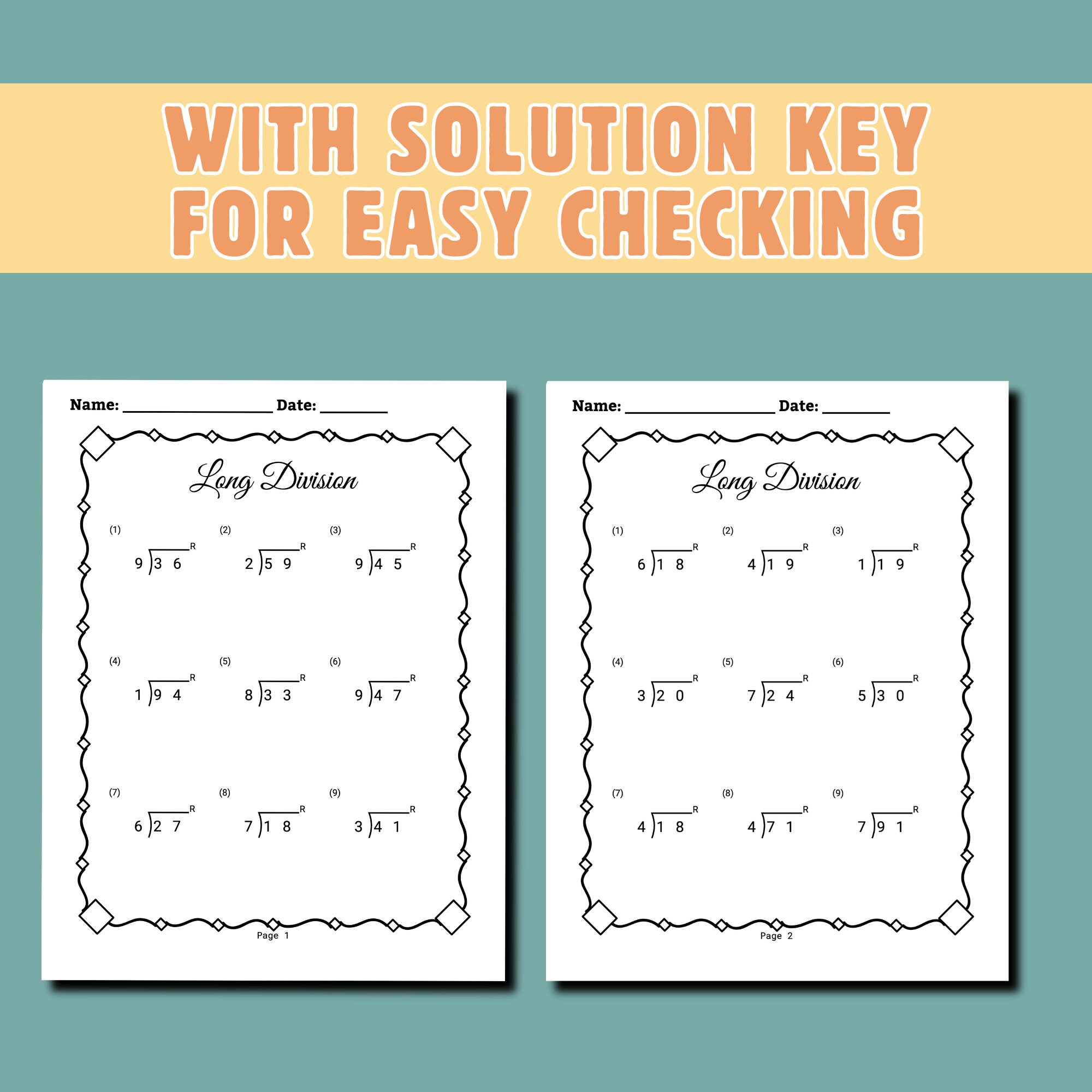 Long Division Worksheet 3rd Grade Math Place Value 5th Grade Division ...
