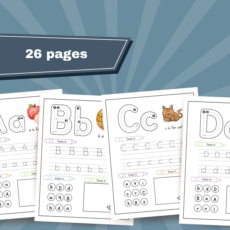 Alphabet Tracing Worksheet Printable Preschool Lowercase Alphabet ...