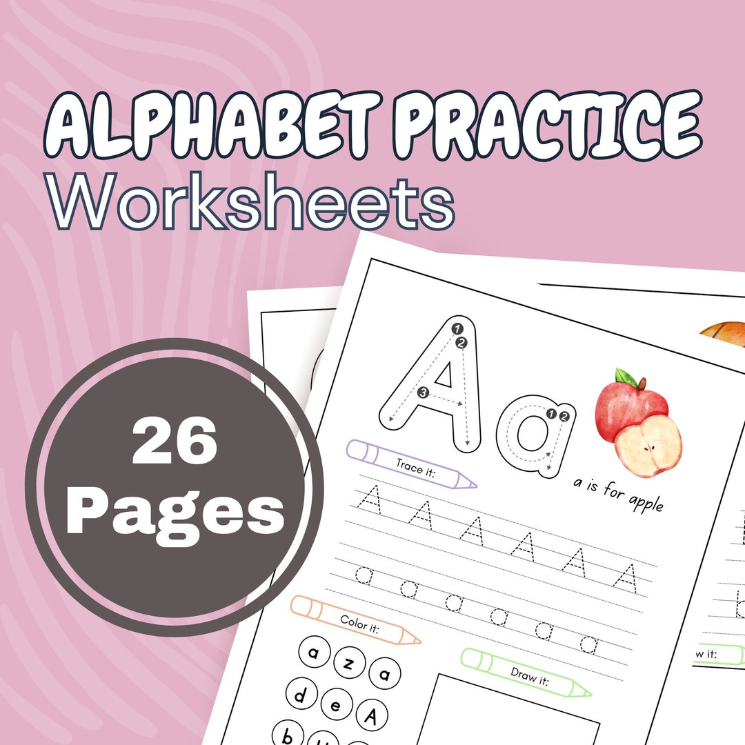 Uppercase Alphabet Tracing Lowercase Workbook Printable Letter Practice ...