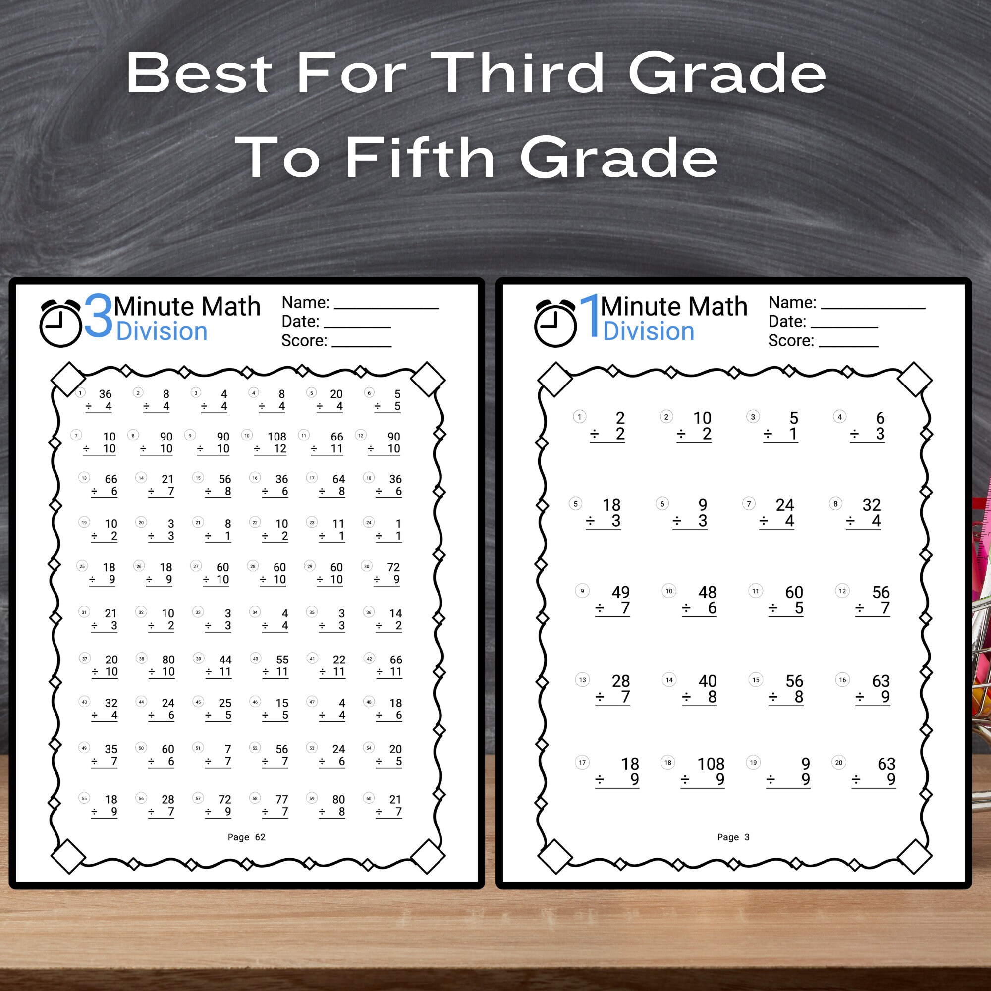 Division Worksheet Printable Practice Sheet 3rd Grade Division Fact ...