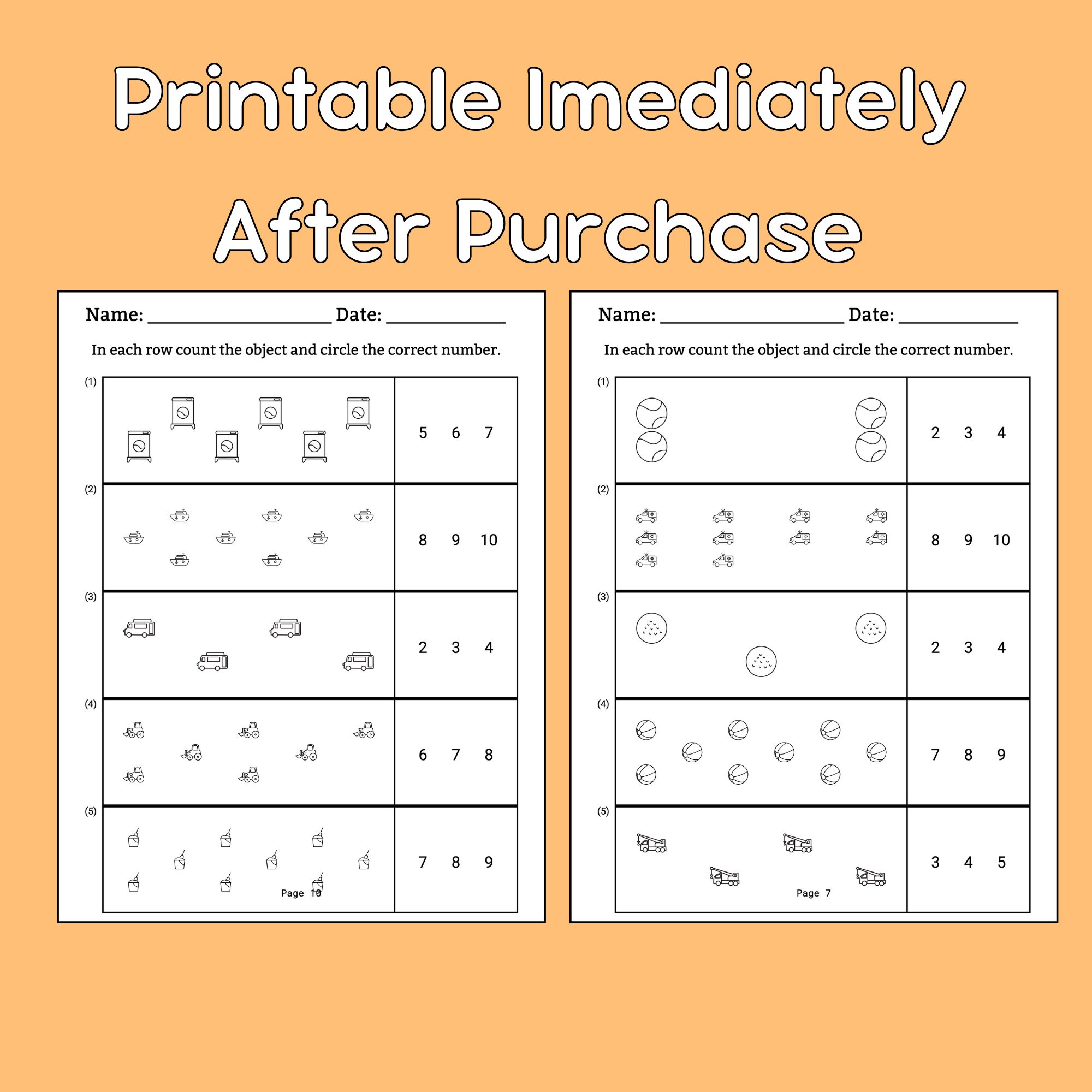 Count the Object Worksheet Pre-k Count Object Worksheet Number Counting ...