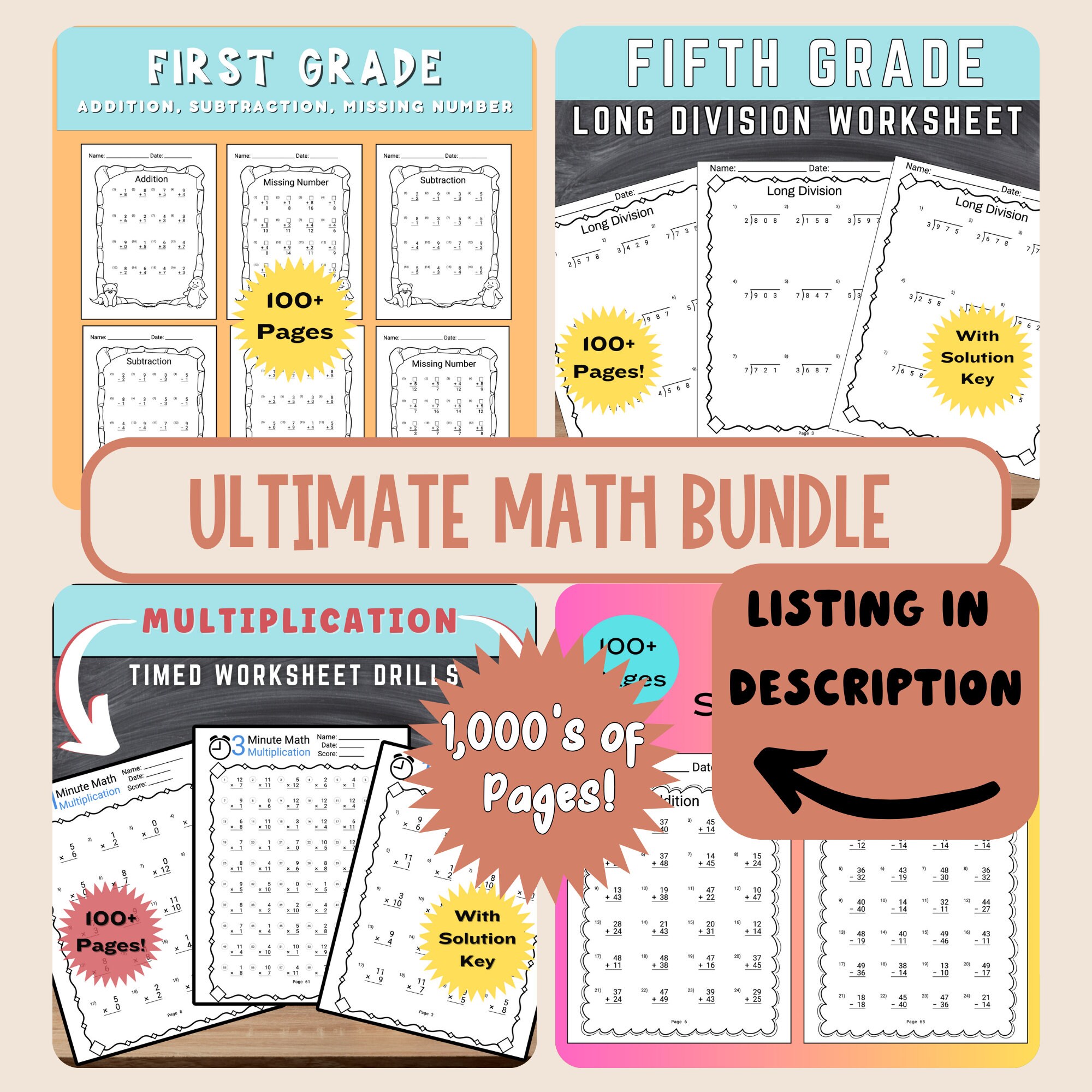 Mathematics First Grade Addition Subtraction Worksheet 1st Grade ...