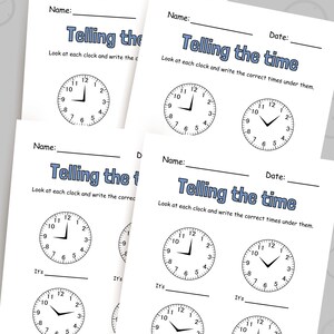 Time Telling Worksheet Printable Kid Clock Worksheet Kindergarten ...