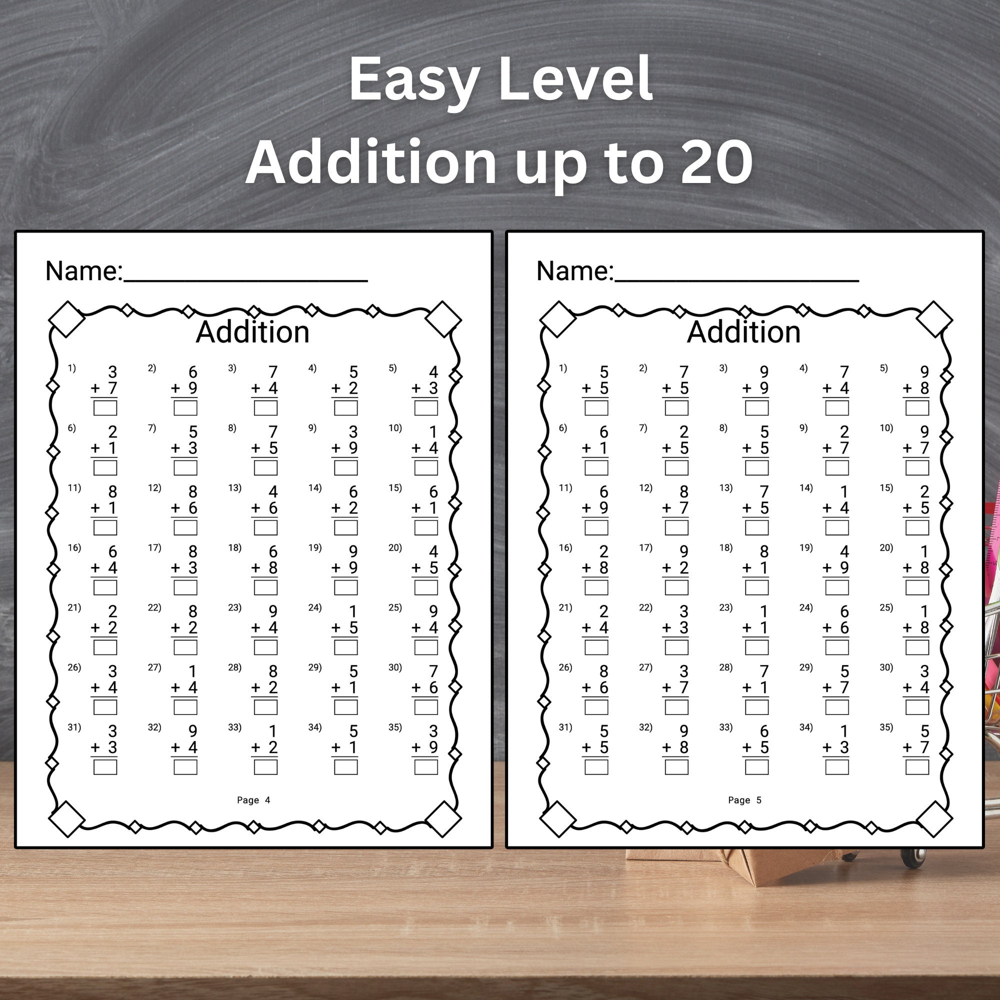 Printable Math Worksheet Addition Homeschool Worksheet Kindergarten ...