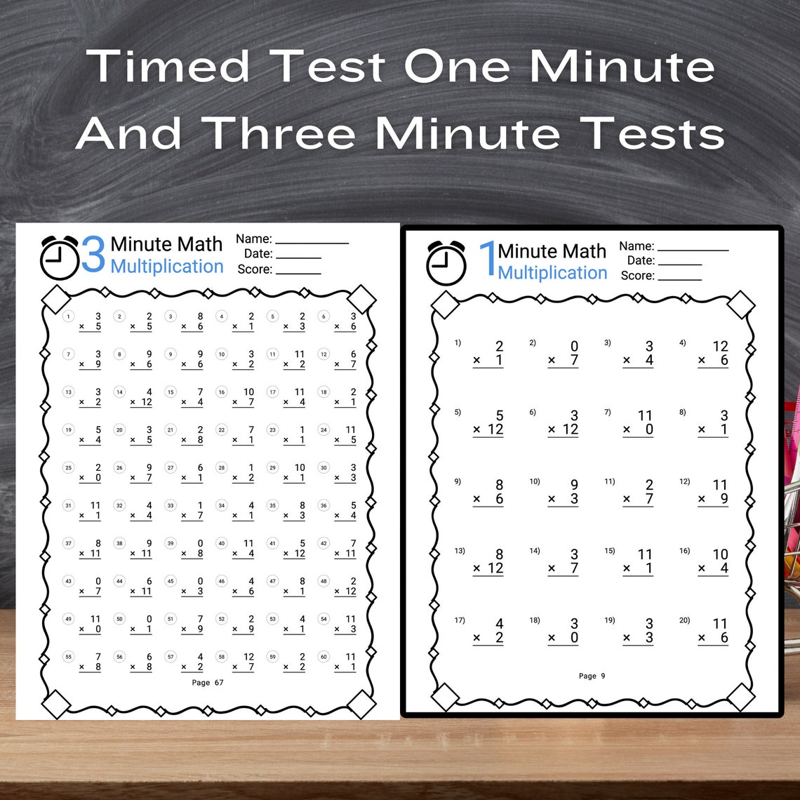 Multiplication Worksheet Timed Math Multiplication Table Homeschool ...