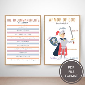 Sunday School Poster Armor of God Poster Printable Christian School ...