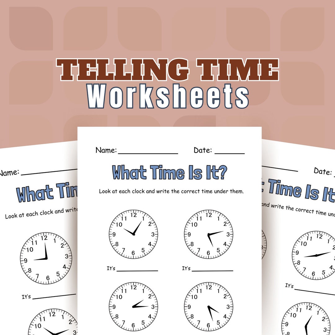 Clock Reading Exercise Kindergarten Time Telling Worksheet Printable ...
