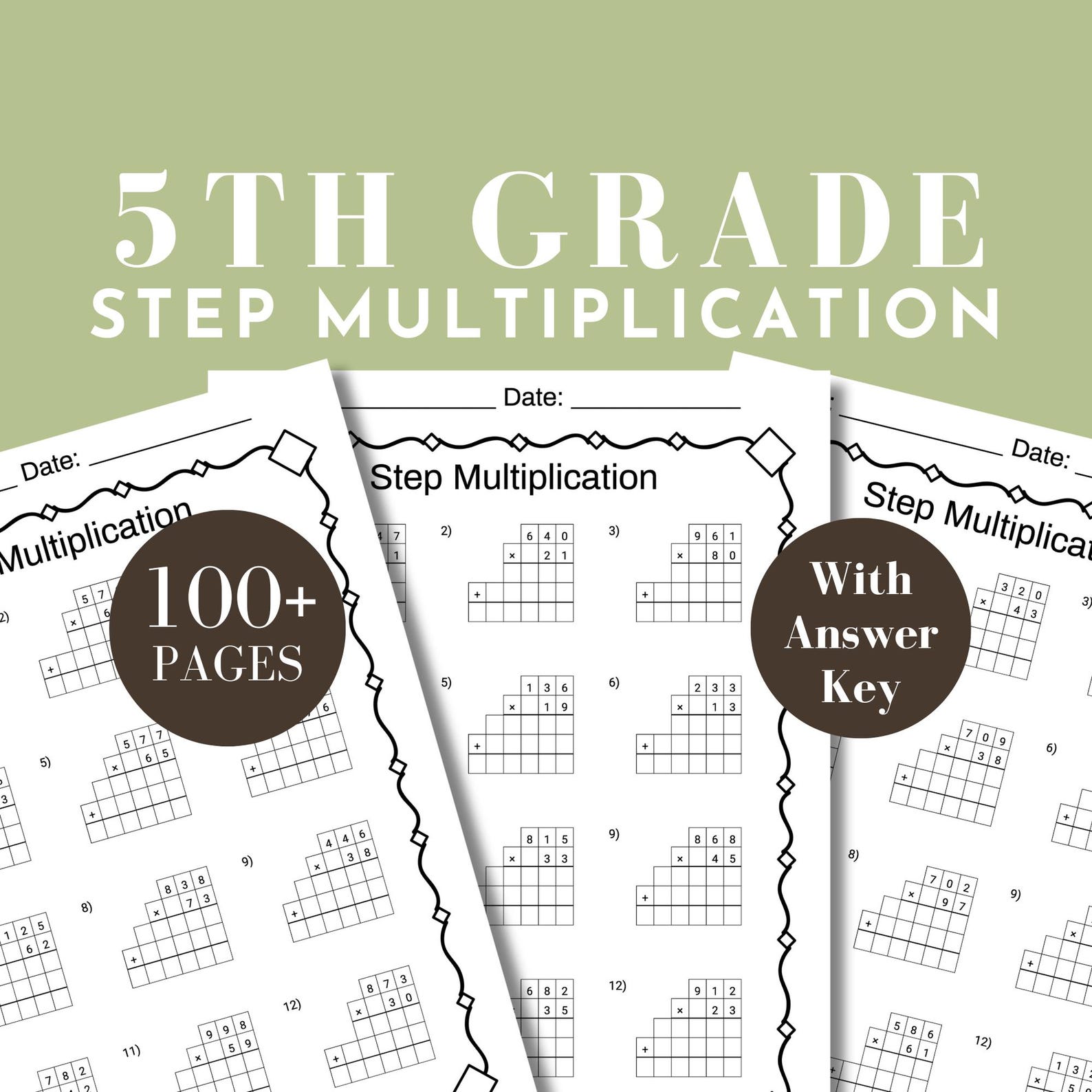 Step Multiplication Worksheet Fifth Grade Homeschool Printable ...
