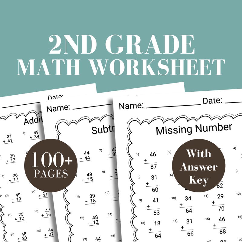 2nd Grade Math Packets - Etsy