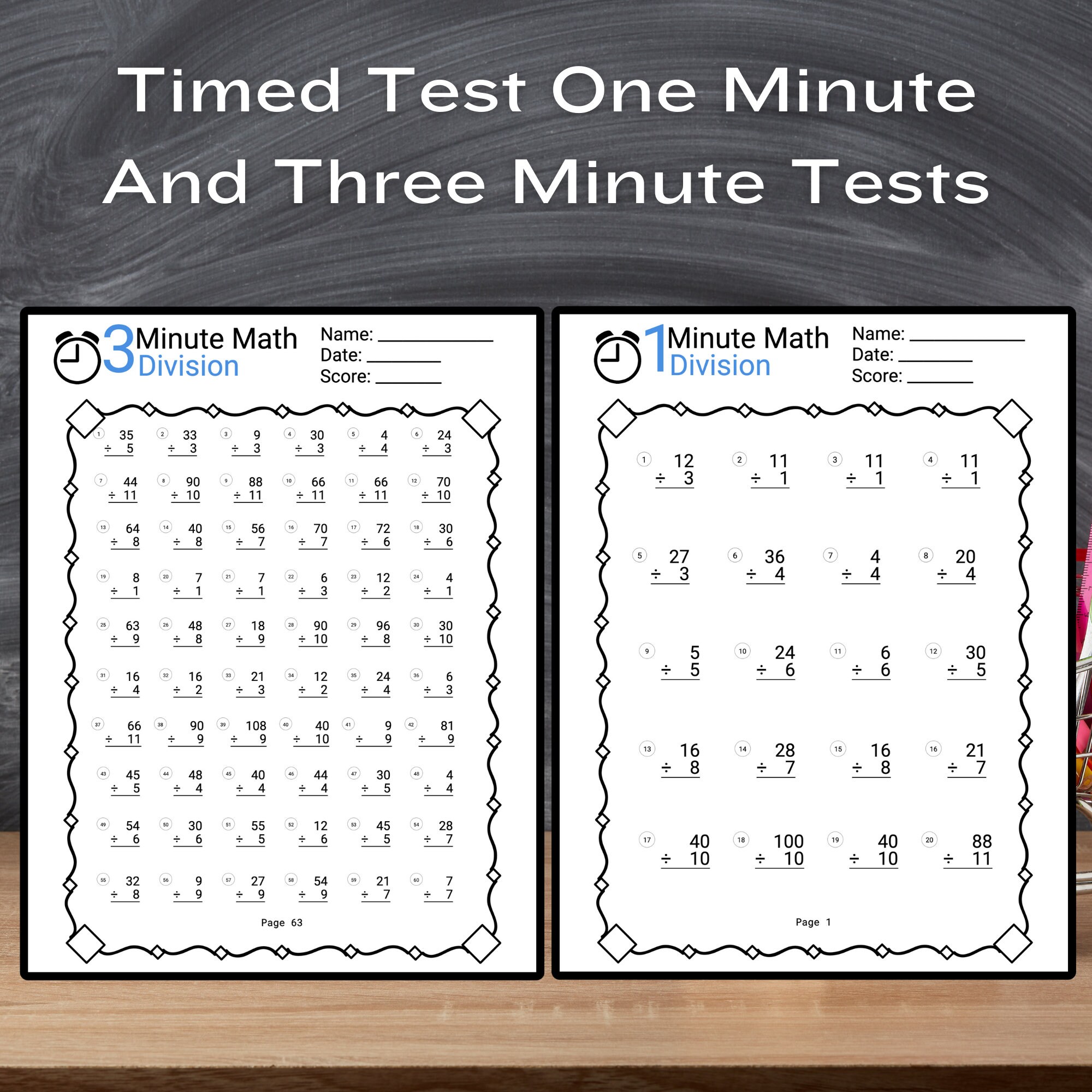 Division Worksheet Printable Practice Sheet 3rd Grade Division Fact ...